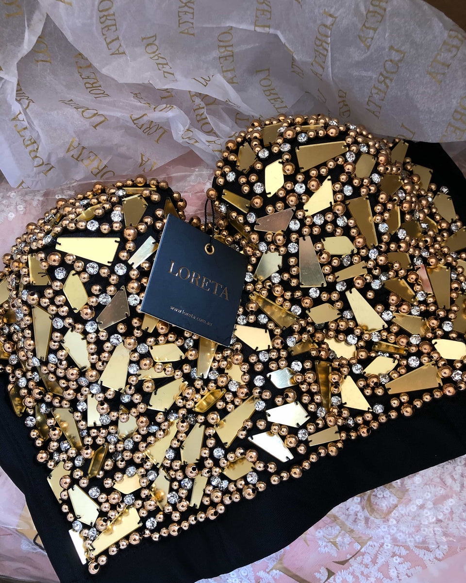 Super Gold Bustier Corset Top – LORETA