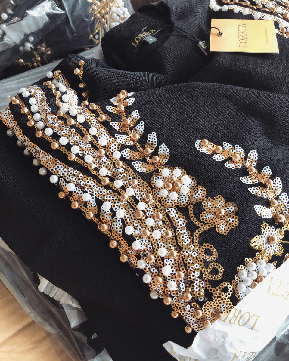 Sequinned & Beaded Tracksuit (2 Piece Set) – LORETA